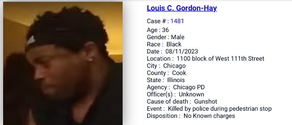 On This Day in 2023, Chicago PD killed Louis Gordon-Hay during a ...
