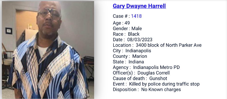 On This Day in 2023, Indianapolis Police killed Gary Dwayne Harrell at ...