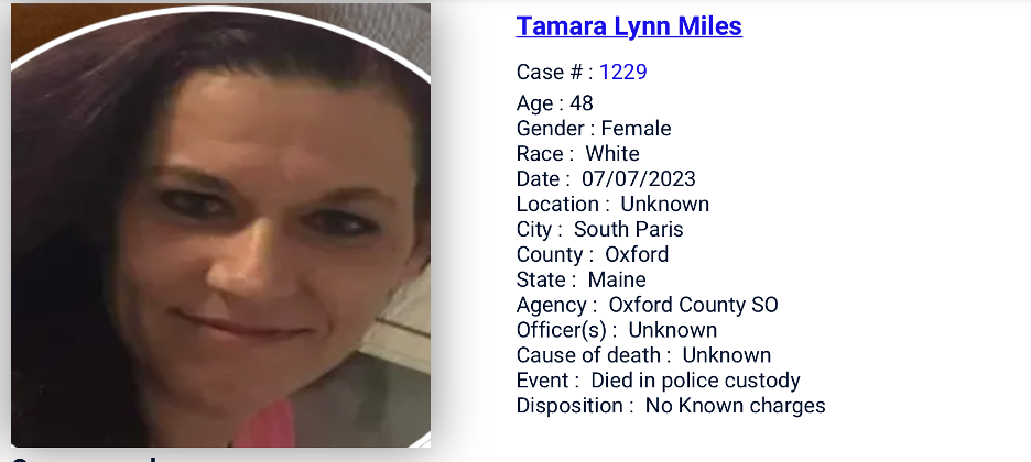 On This day in 2023, Tamara Lynn Miles suddenly died after being taken into police custody in ...