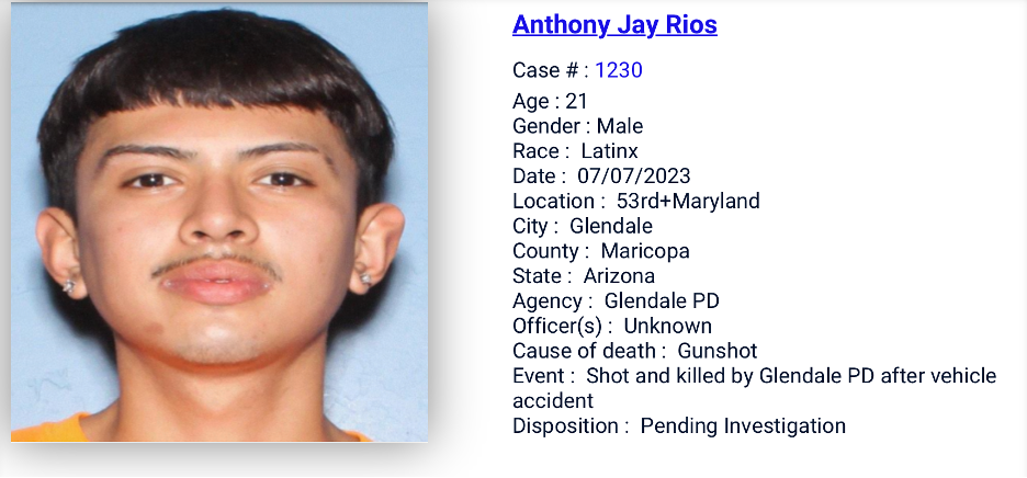 On This Day in 2023, Glendale PD shot and killed Anthony Rios who had ...