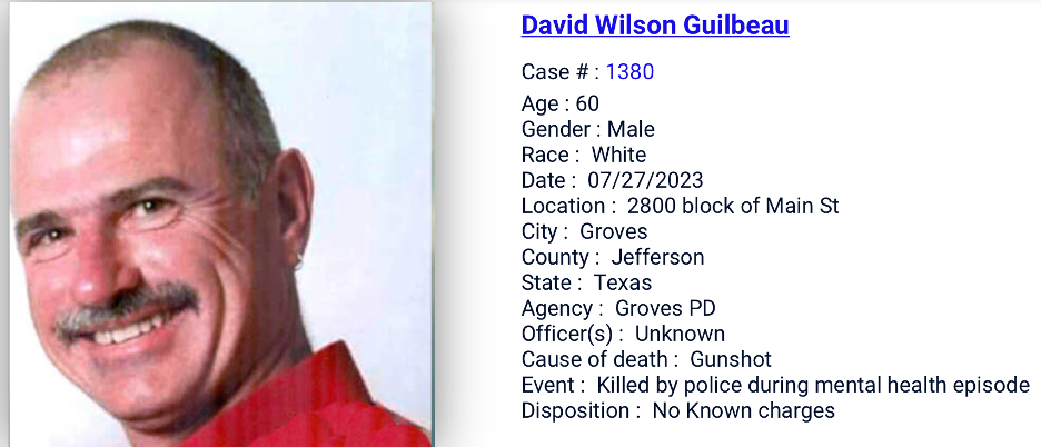 On This Day in 2023, Texas police shot and killed David Guilbeau in ...