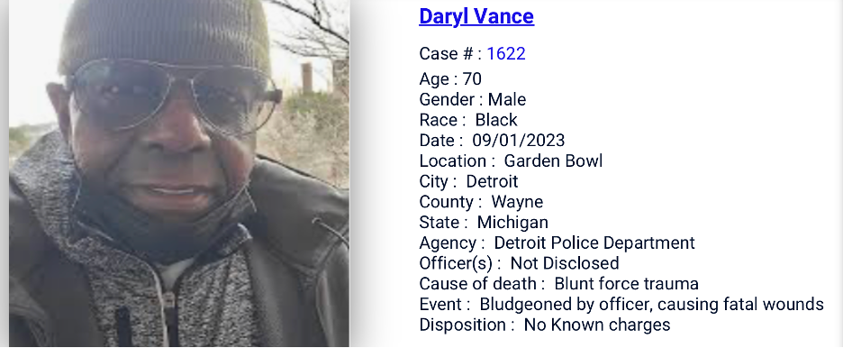 On This Day in 2023, Daryl Vance was beaten to death by Detroit Police ...