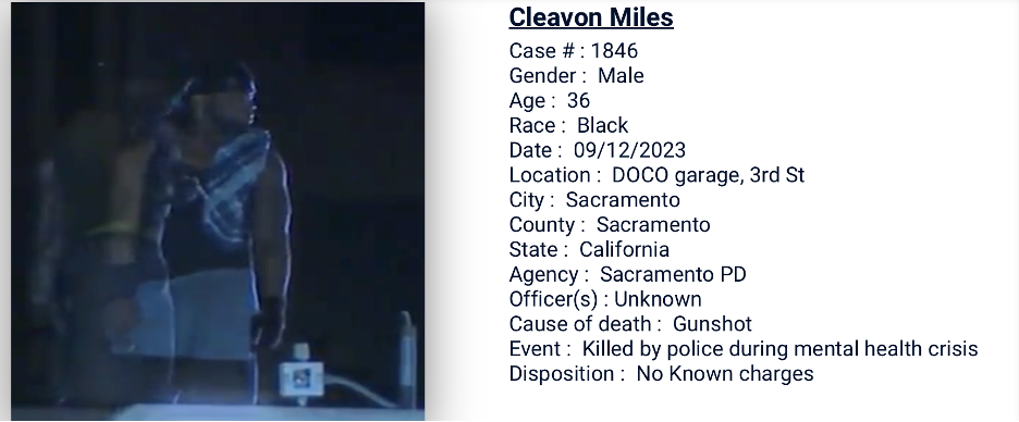 On This Day in 2023, Cleavon Miles was killed while in mental health ...